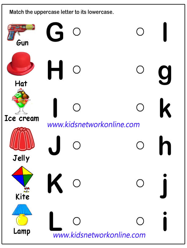 Alphabets Match Uppercase To Lowercase Letters